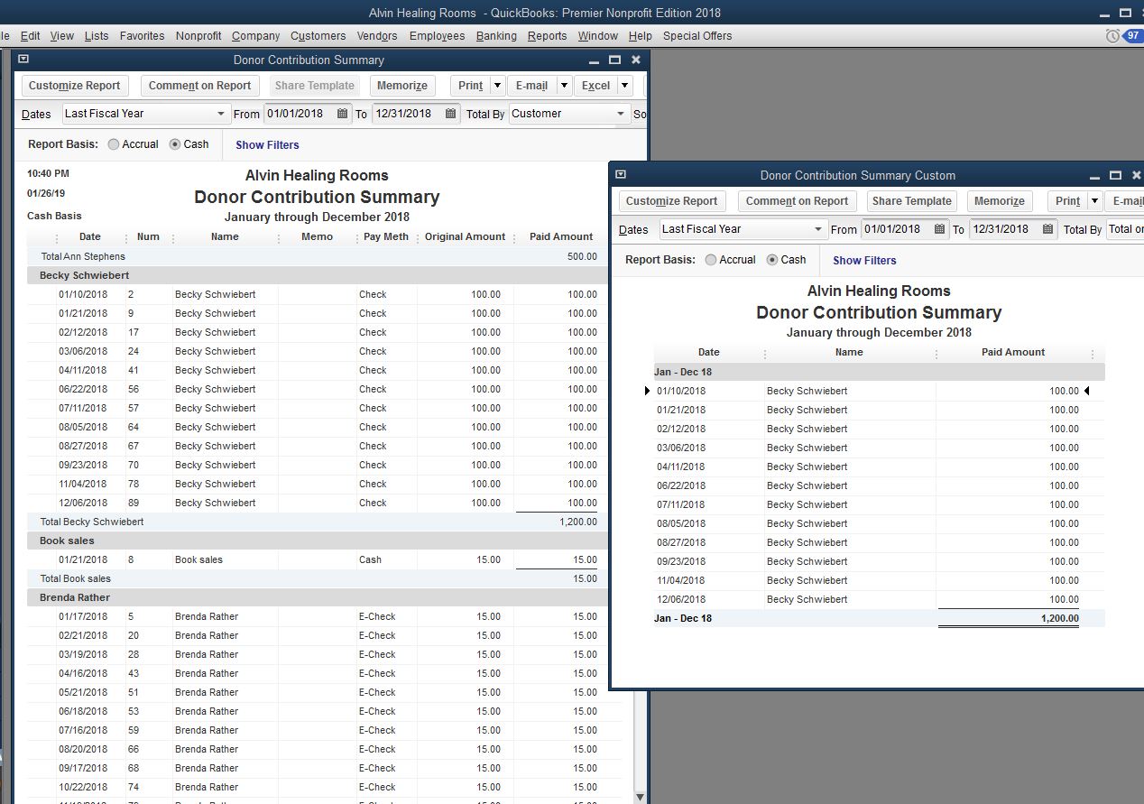 Solved: How to use customized donor transaction summary for all donors